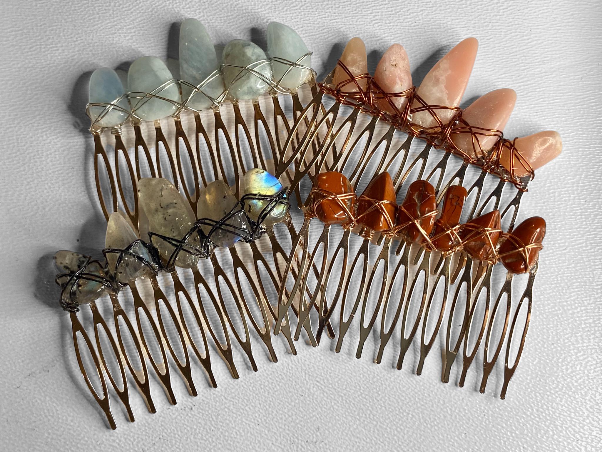Wire Wrapped Natural Stone Hair Combs – Empathy's Angel